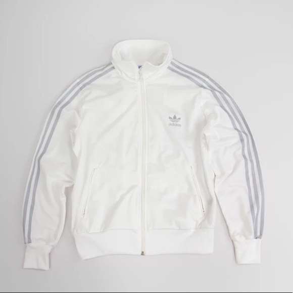 adidas | Tops | Adidas White Track Jacket | Poshmark